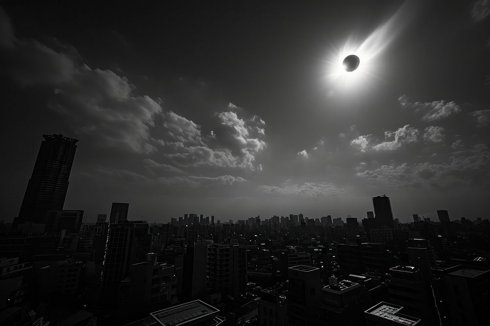 Solar Eclipse city sky architecture. | Premium Photo - rawpixel