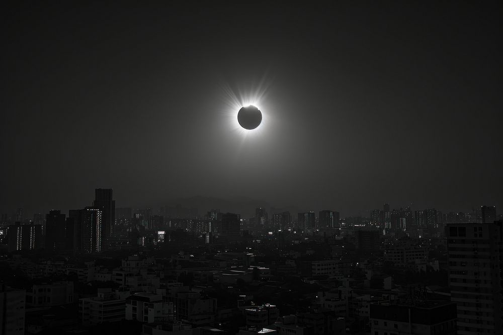 Solar Eclipse eclipse city architecture. | Free Photo - rawpixel
