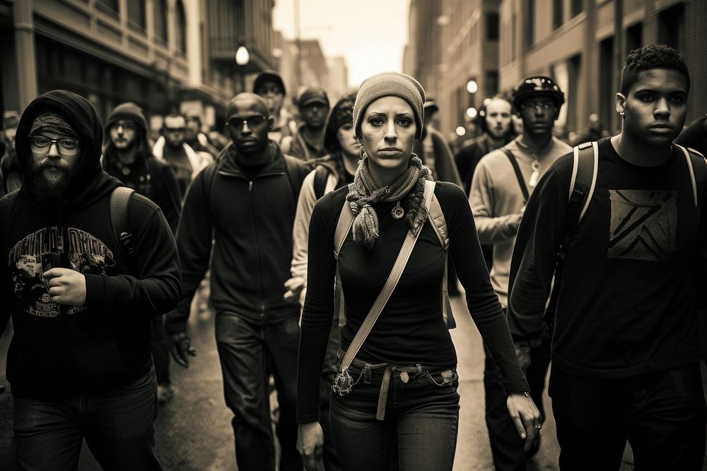 Mob people photography portrait walking. | Premium Photo - rawpixel