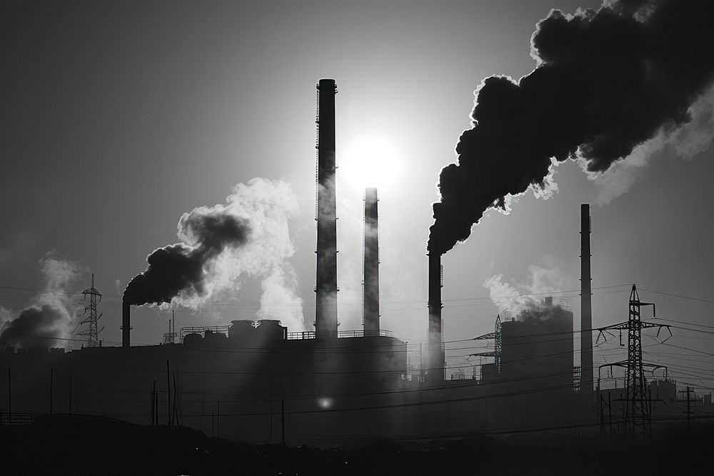 Industrial factories pollution architecture factory. | Premium Photo ...
