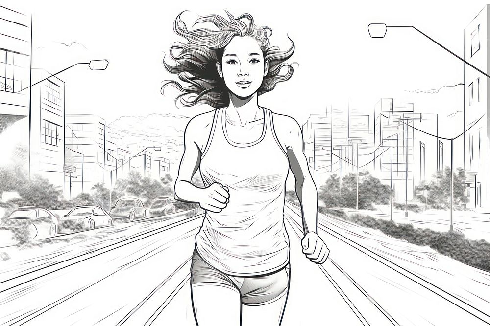 Young woman exercising drawing sketch | Free Photo Illustration - rawpixel