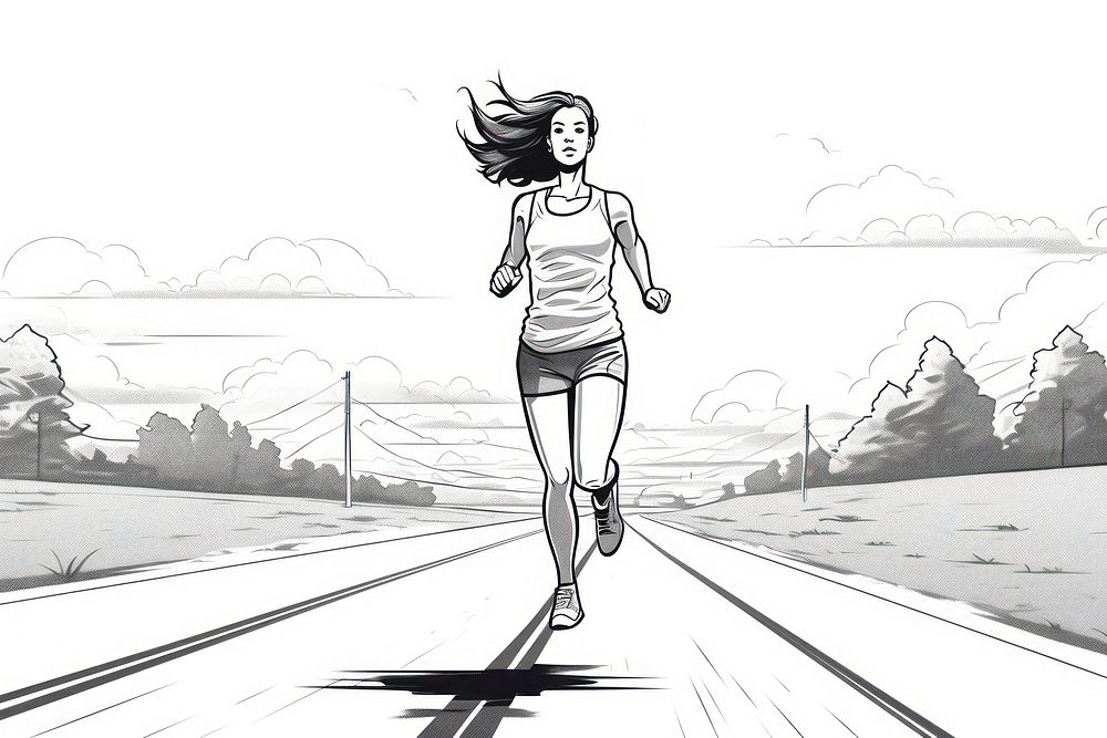 Young woman exercising drawing sketch | Free Photo Illustration - rawpixel