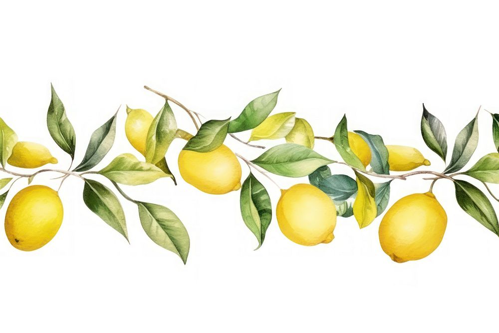 Lemon border lemon fruit plant. | Free Photo Illustration - rawpixel