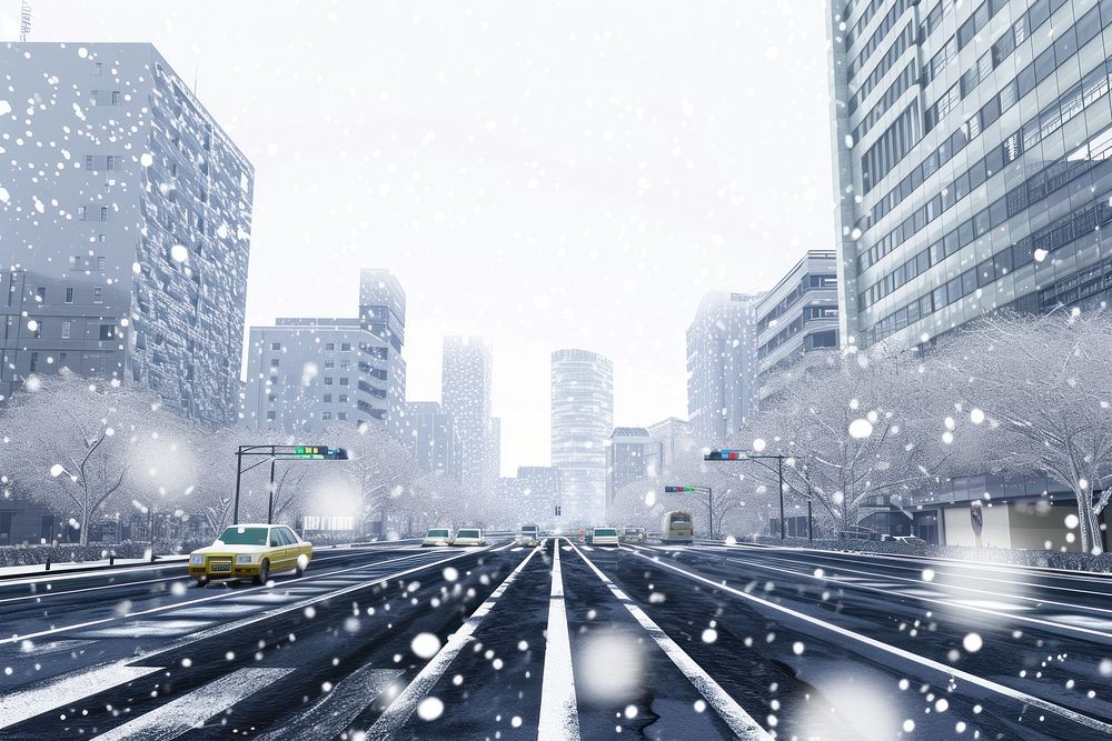 Tokyo city snow architecture cityscape. | Free Photo Illustration ...
