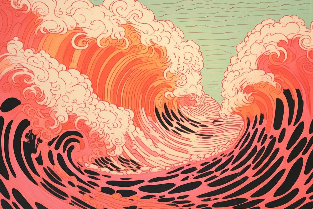 Wave outdoors pattern nature. AI | Premium Photo Illustration - rawpixel