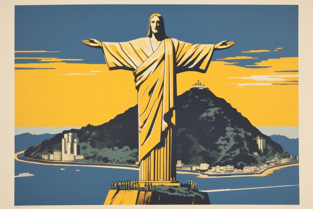 Sculpture landmark yellow statue. | Premium Photo Illustration - rawpixel