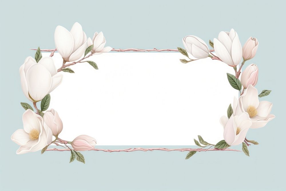 Magnolia border frame blossom flower | Free Photo Illustration - rawpixel