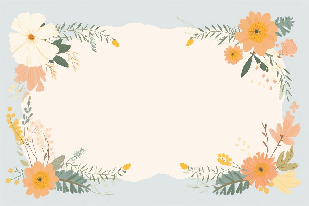 Flower frame backgrounds pattern plant. | Premium Photo Illustration ...