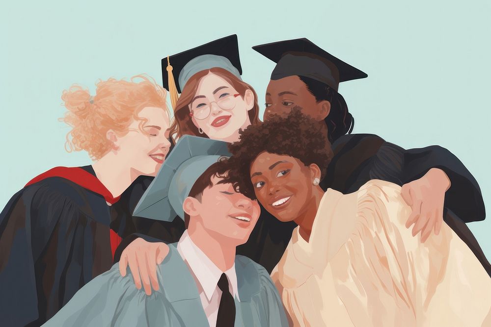 Group students graduation adult togetherness. | Free Photo Illustration ...