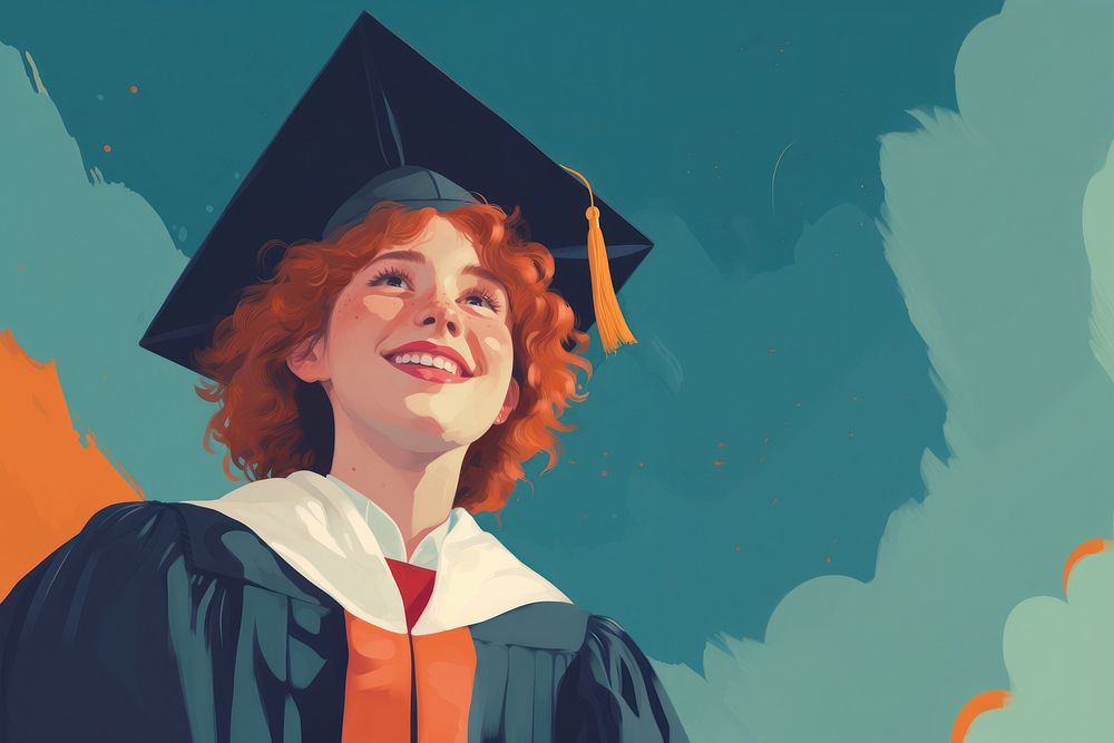 White girl graduation portrait school. | Free Photo Illustration - rawpixel