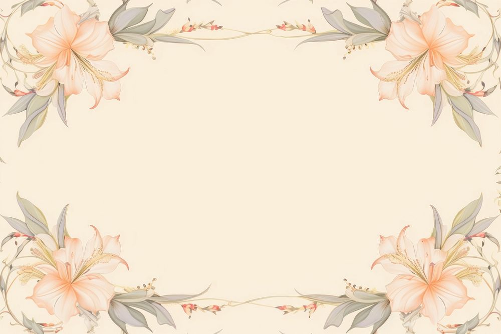 Lily border frame backgrounds pattern | Premium Photo Illustration ...