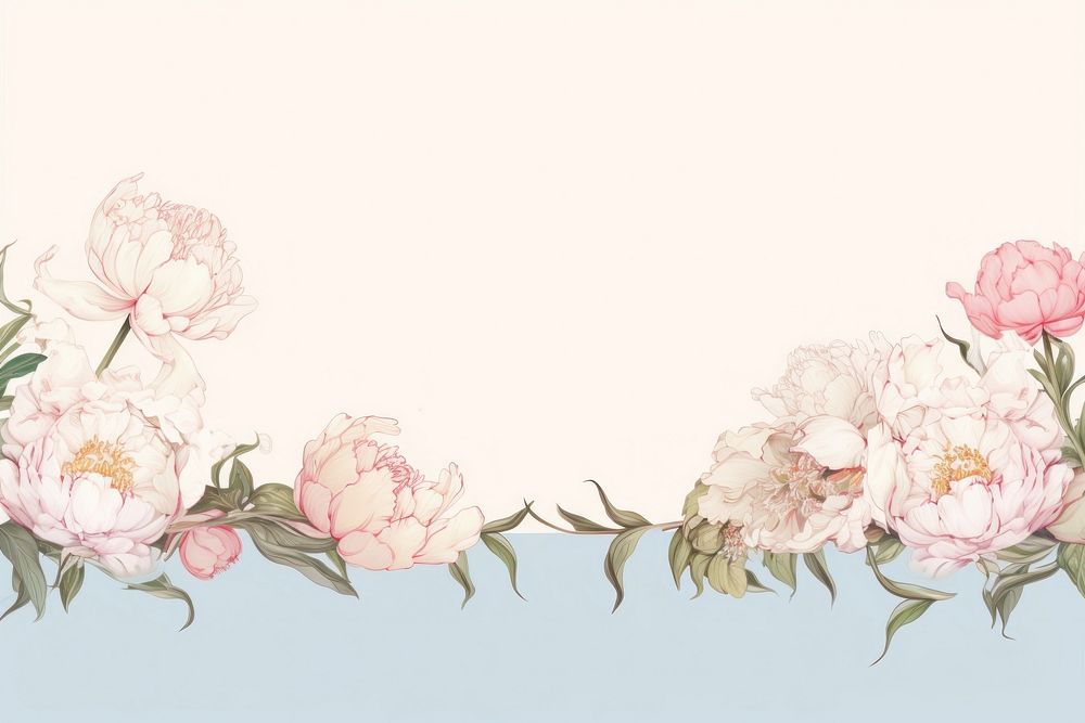 Peony border frame backgrounds pattern | Premium Photo Illustration ...