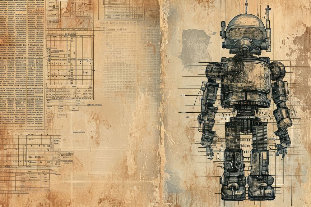 Robot ephemera border background backgrounds | Free Photo Illustration ...