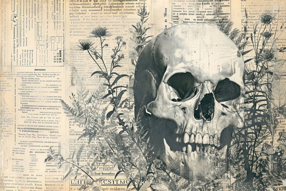 Skull ephemera border background drawing | Premium Photo Illustration ...