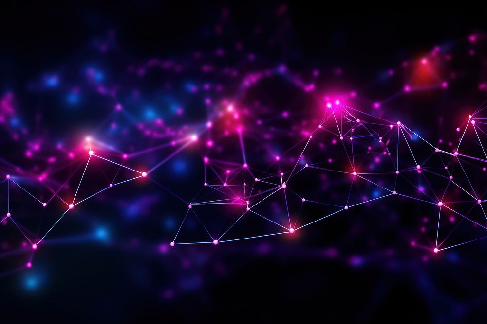 Neon network connection backgrounds purple | Premium Photo Illustration ...