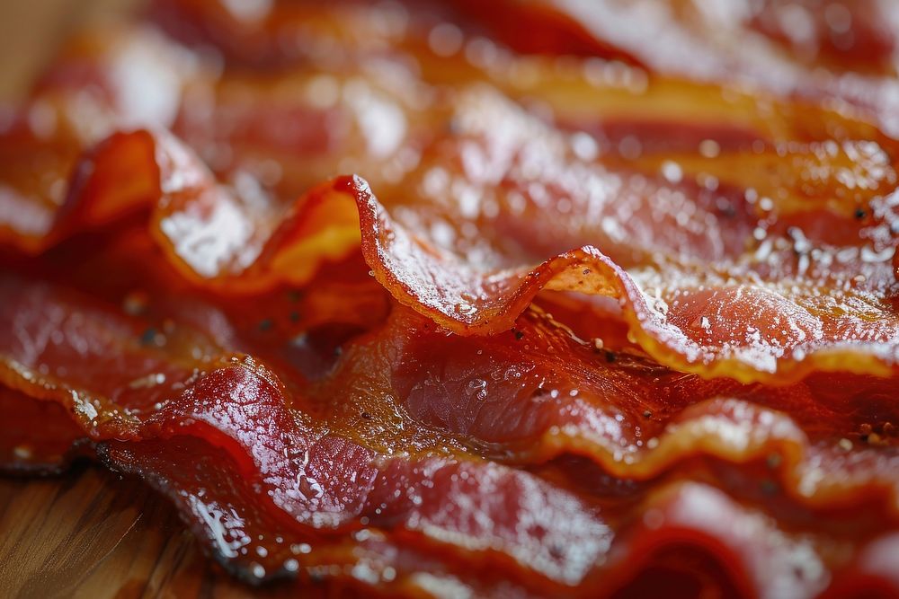 Extreme close Bacon bacon food | Free Photo - rawpixel