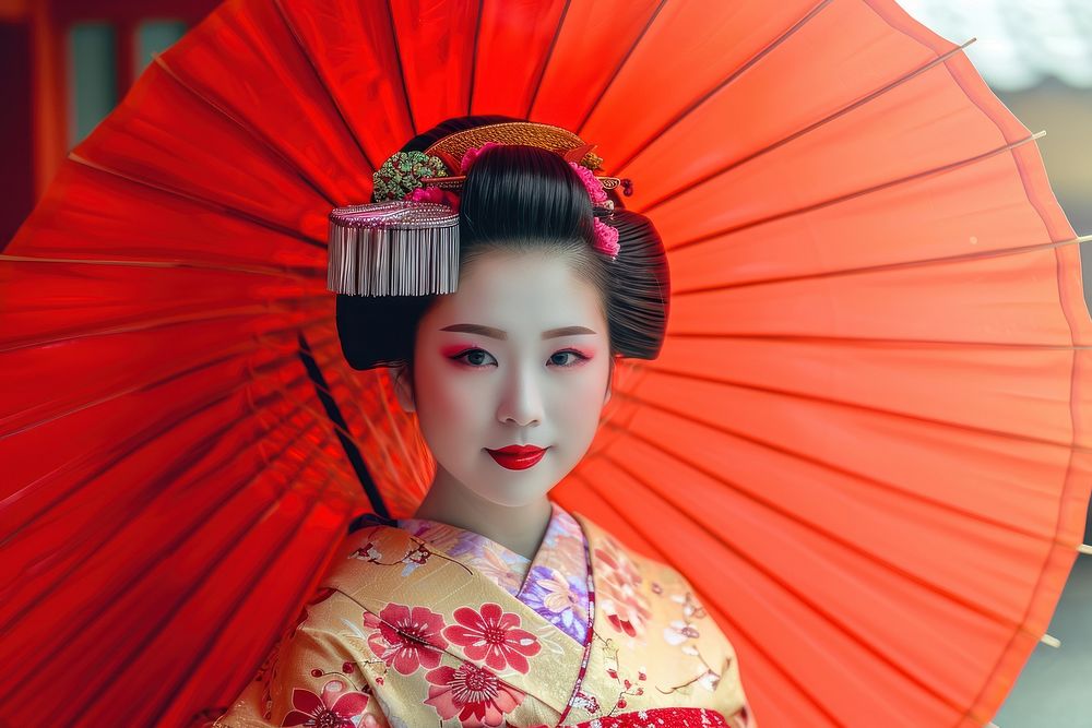 Beautiful geisha girl fashion portrait | Premium Photo - rawpixel