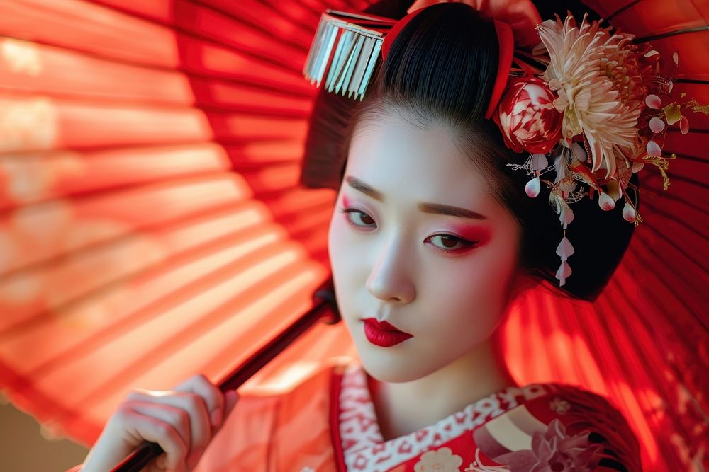 Beautiful geisha girl portrait fashion | Free Photo - rawpixel