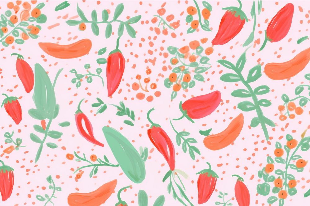 Chilli backgrounds pattern plant. | Free Photo Illustration - rawpixel