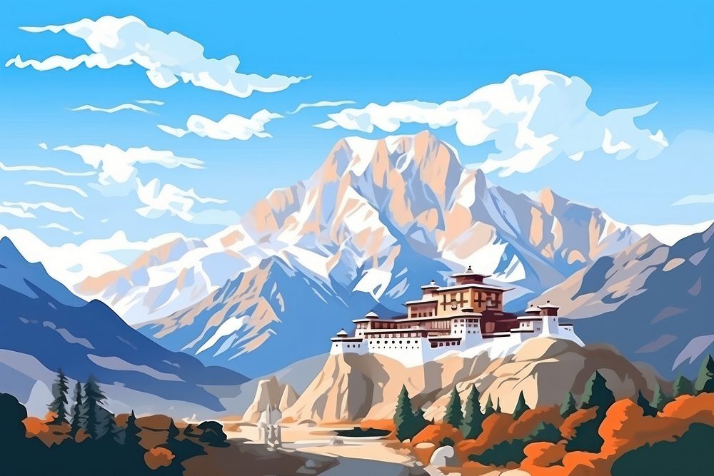 Leh ladakh architecture landscape building. | Premium Photo ...