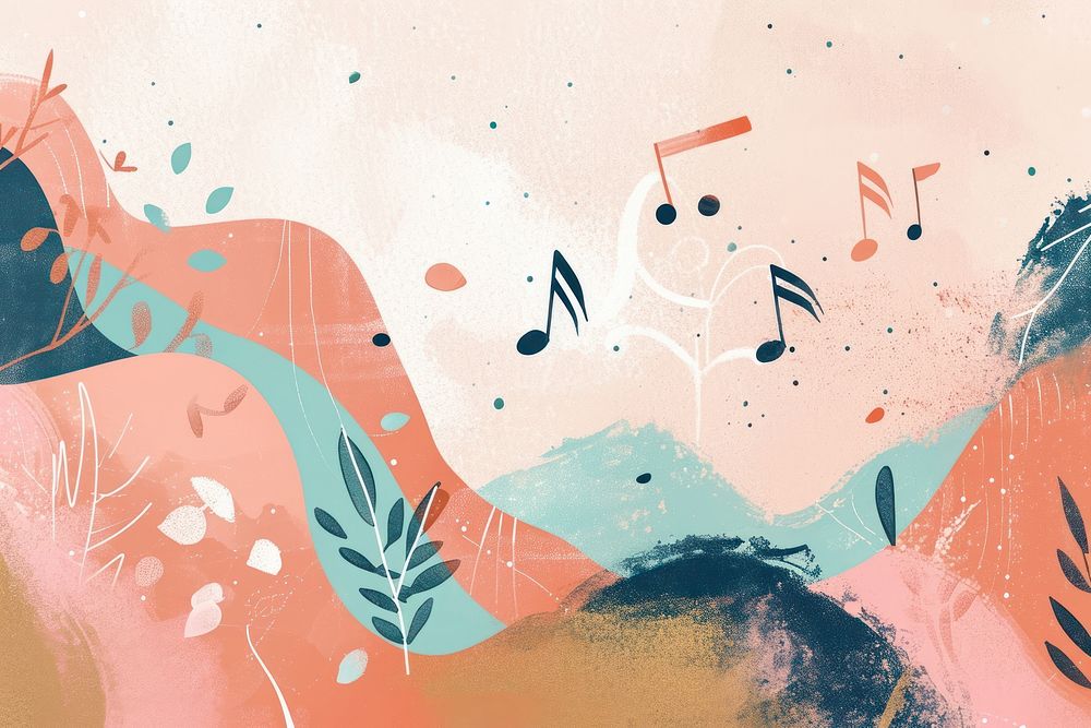 Music note background backgrounds painting | Premium Photo Illustration ...
