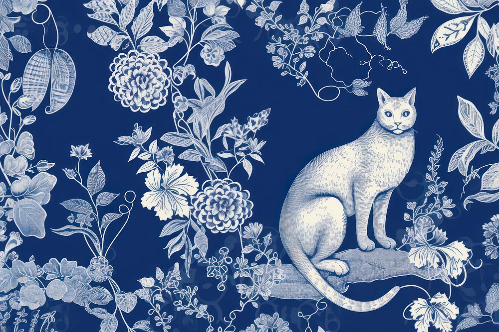 Cats pattern wallpaper animal mammal. | Free Photo Illustration - rawpixel