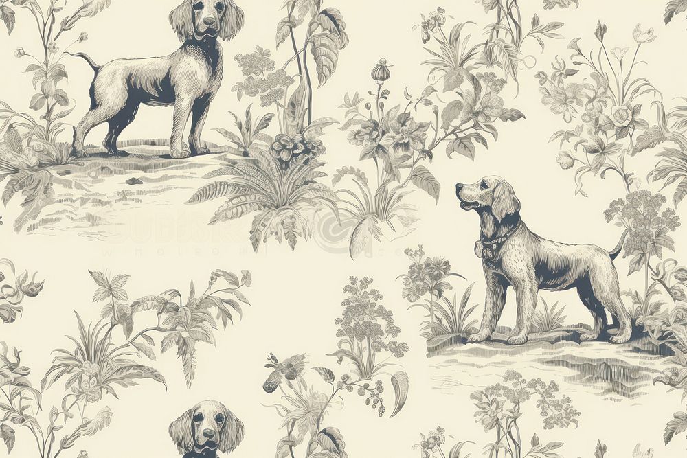 Dogs patern wallpaper pattern drawing. | Free Photo Illustration - rawpixel