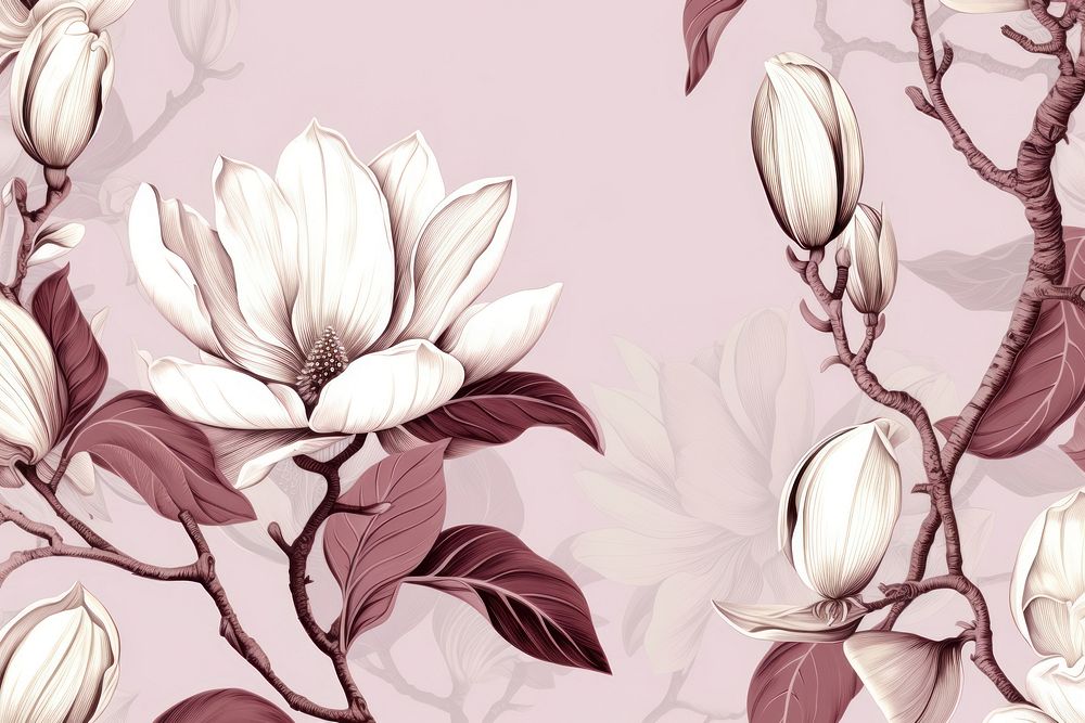 Magnolia flowers blossom pattern plant. | Premium Photo Illustration ...