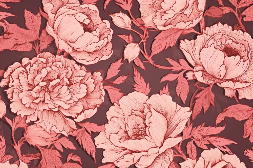 Peony flowers wallpaper pattern plant. | Premium Photo Illustration ...