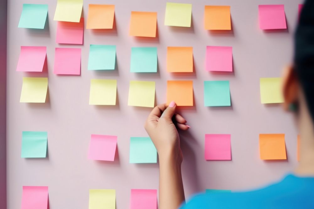 Hand put sticky note wall | Free Photo - rawpixel Hand put sticky note wall | Free Photo - rawpixel