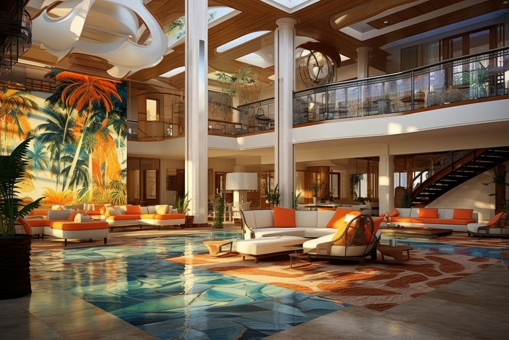 Hotel interior architecture furniture building. | Free Photo - rawpixel