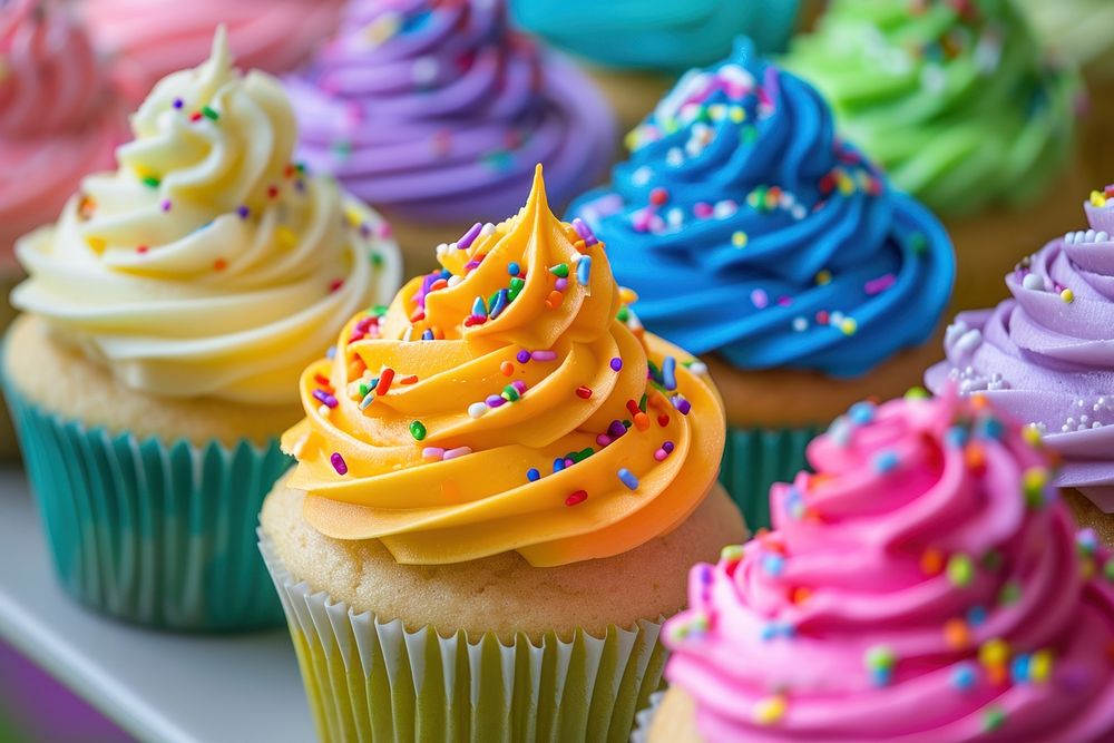 Colorful Birthday cupcakes sprinkles birthday | Free Photo - rawpixel
