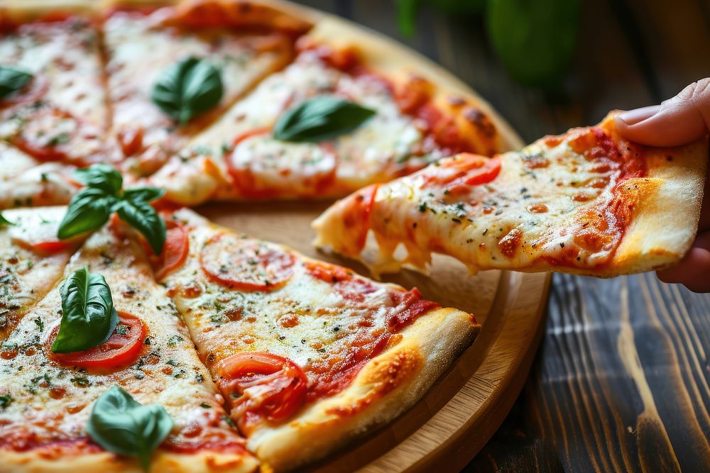 Hand take slices pizza table | Premium Photo - rawpixel