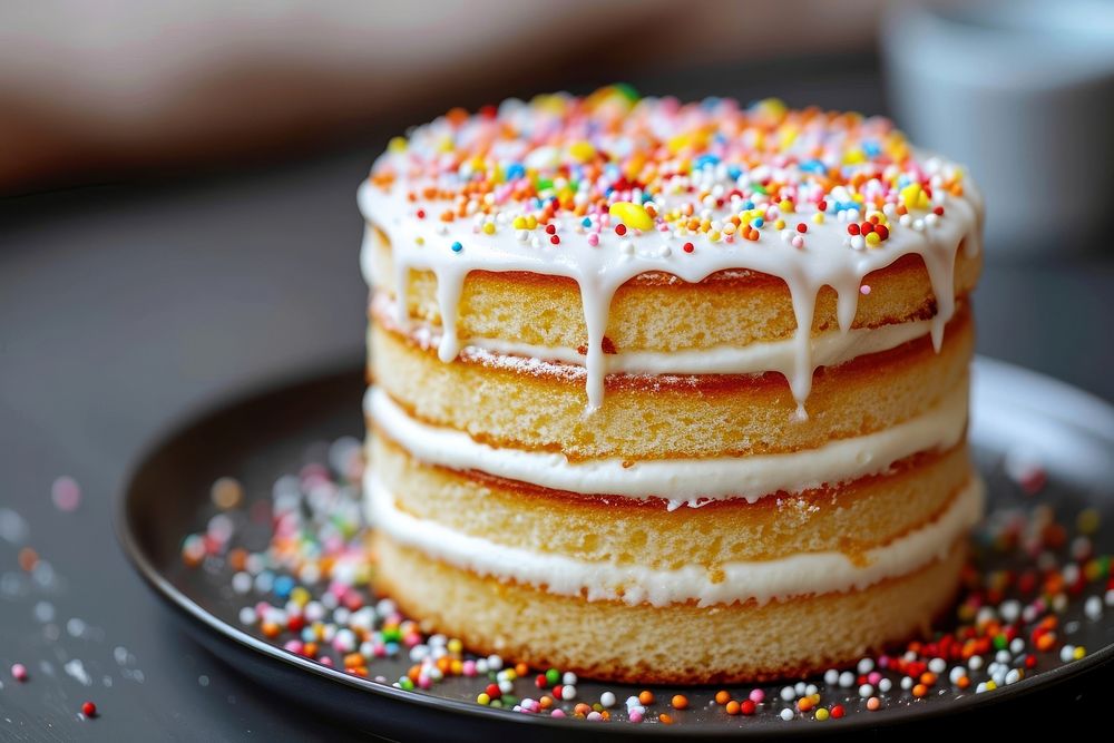 Homemade sponge cake icing sprinkles | Premium Photo - rawpixel