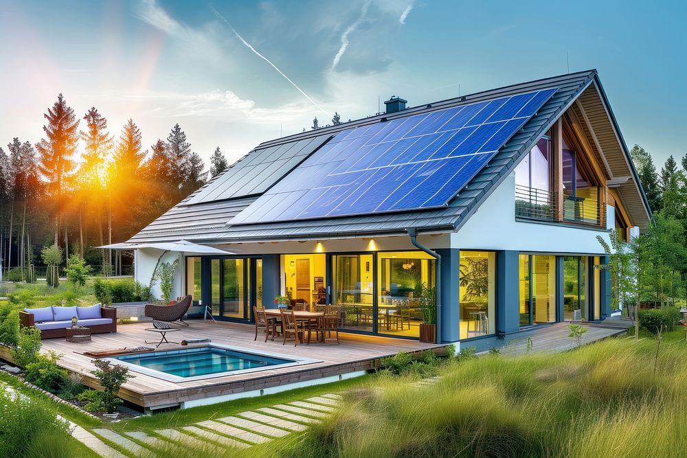 Solar panels house architecture building. | Premium Photo - rawpixel