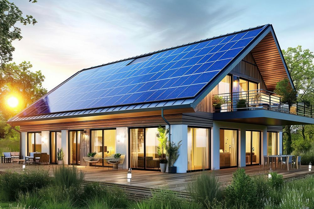 Solar panels house architecture building. | Free Photo - rawpixel