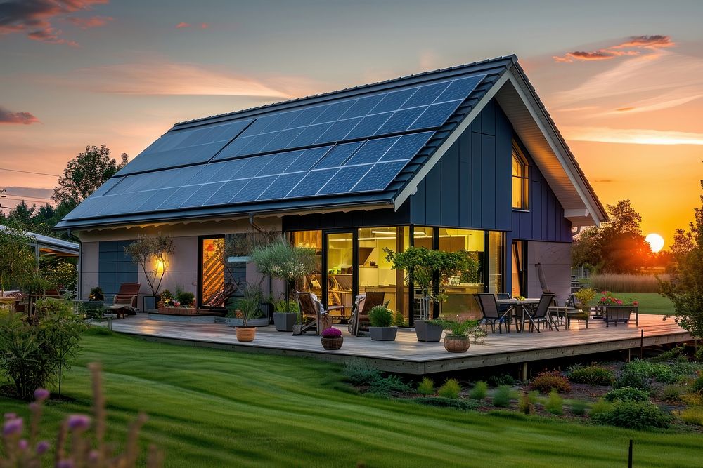Solar panels house architecture building. | Free Photo - rawpixel