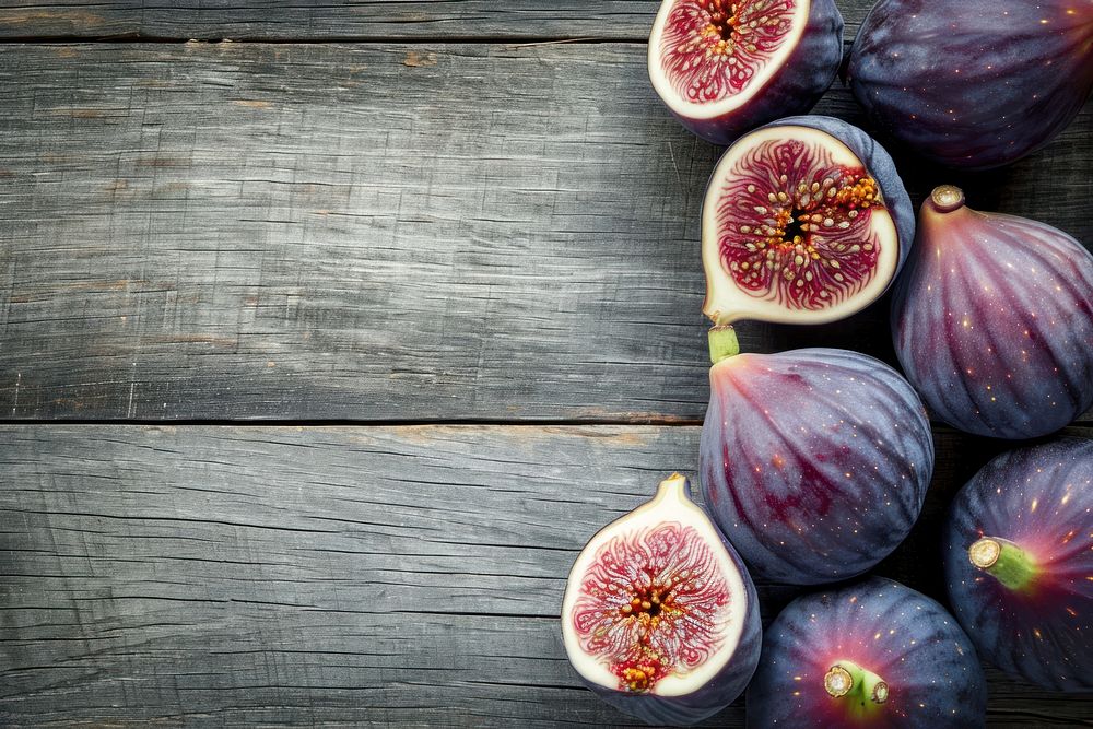 Figs wood table fruit plant | Free Photo - rawpixel