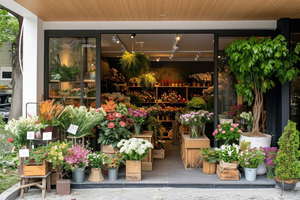 Modern flower shop outdoors nature | Premium Photo - rawpixel