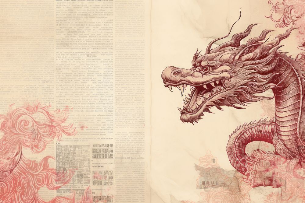 Red chinese dragony border paper | Free Photo Illustration - rawpixel