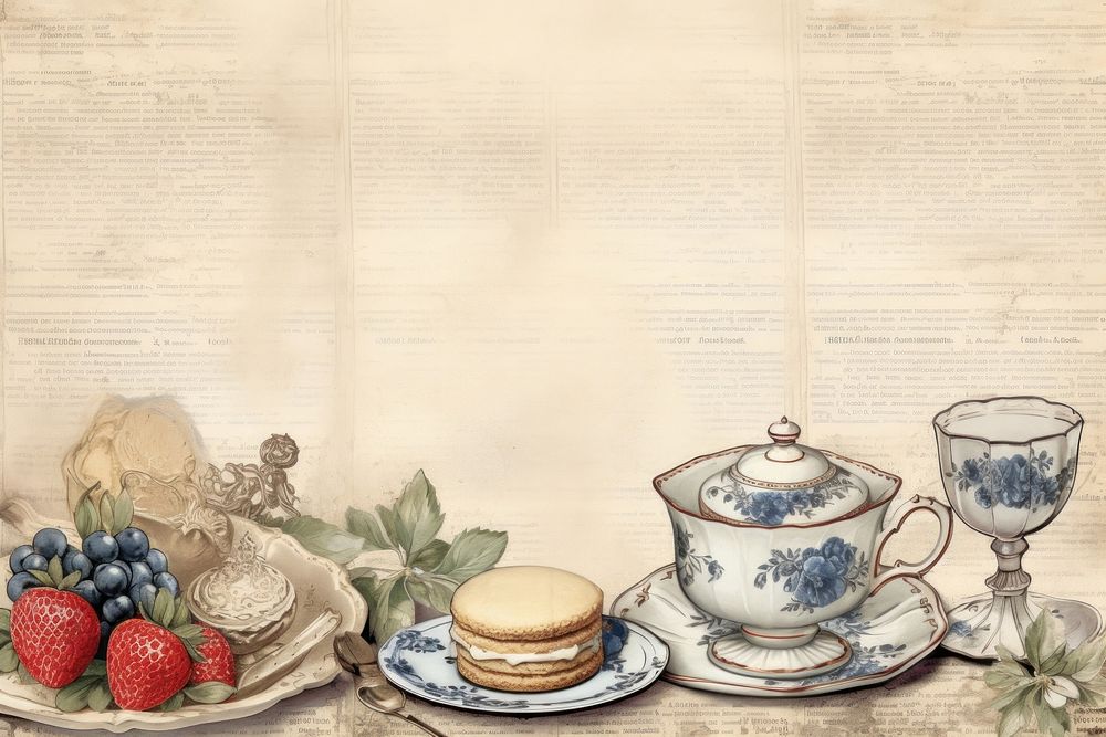 English afternoon tea desserts border | Free Photo Illustration - rawpixel