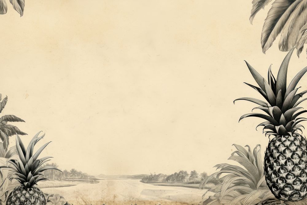 Pineapple border backgrounds plant fruit. | Premium Photo Illustration ...