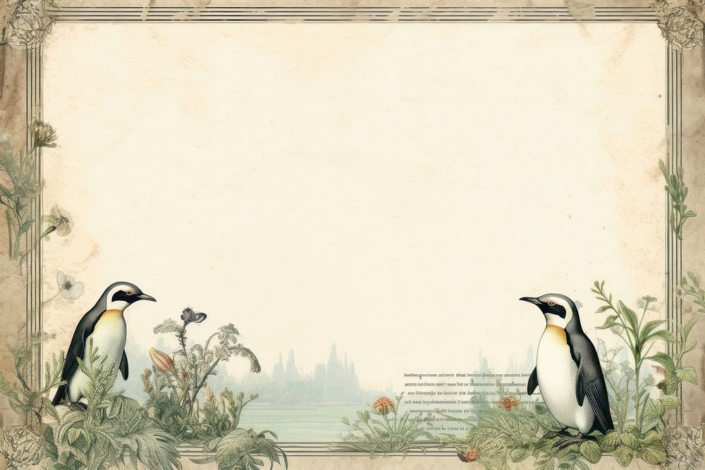 Penguin border animal bird wildlife. | Premium Photo Illustration ...