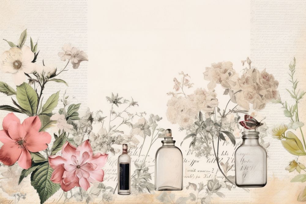 Perfumes border painting pattern flower. | Premium Photo Illustration ...