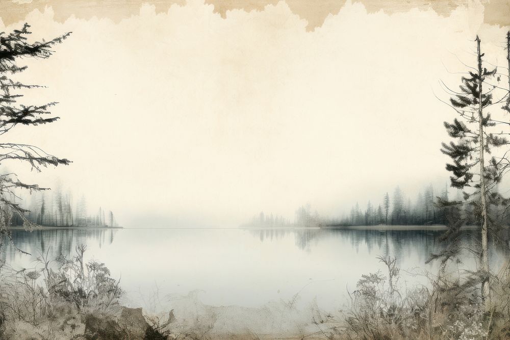 Lake border landscape outdoors nature. | Free Photo Illustration - rawpixel