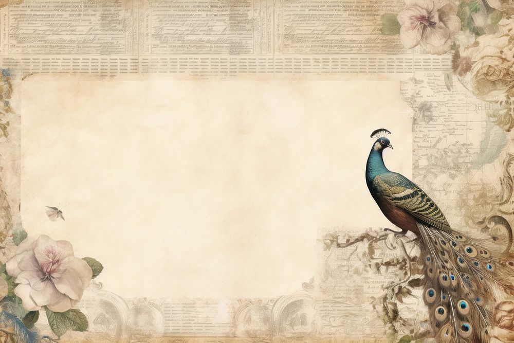 Peacock border backgrounds animal paper. | Premium Photo Illustration ...