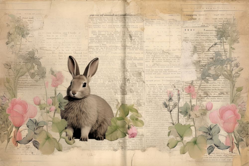 Bunny border animal mammal rodent. | Premium Photo Illustration - rawpixel