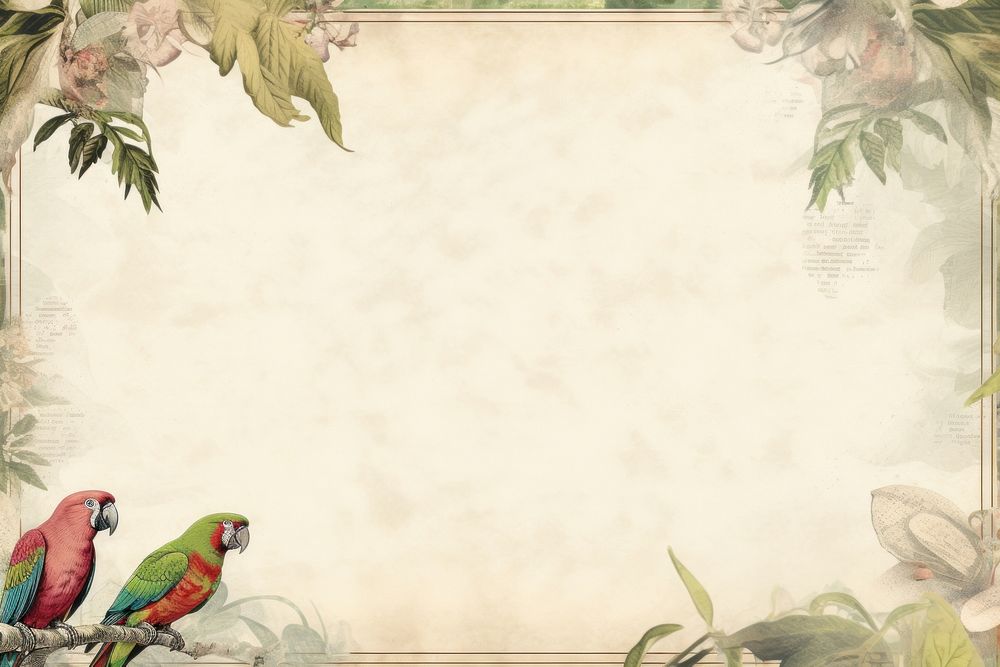 Flying parrots border backgrounds plant | Free Photo Illustration ...