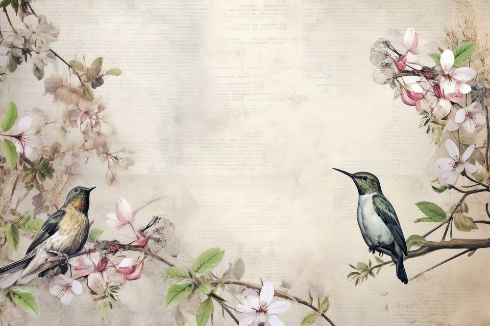 Hummingbirds border animal flower plant. | Free Photo Illustration ...