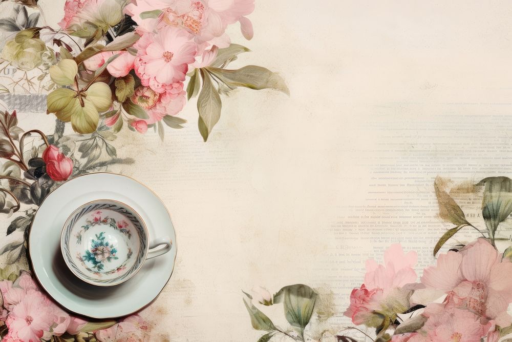 English afternoon tea border porcelain | Premium Photo Illustration ...